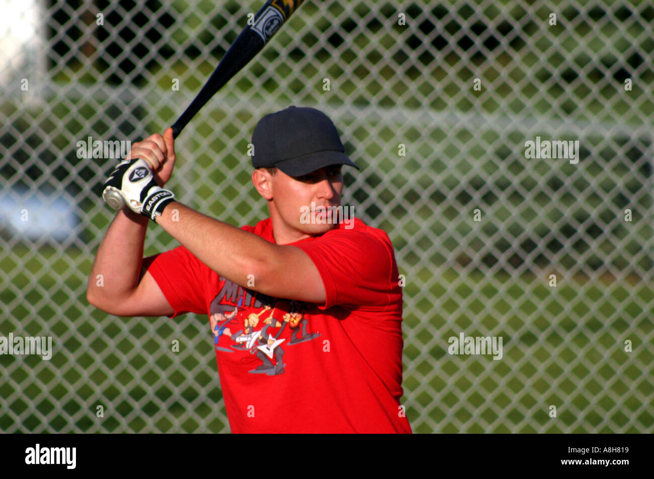 Softball player hitting hi-res stock photography and images - Alamy