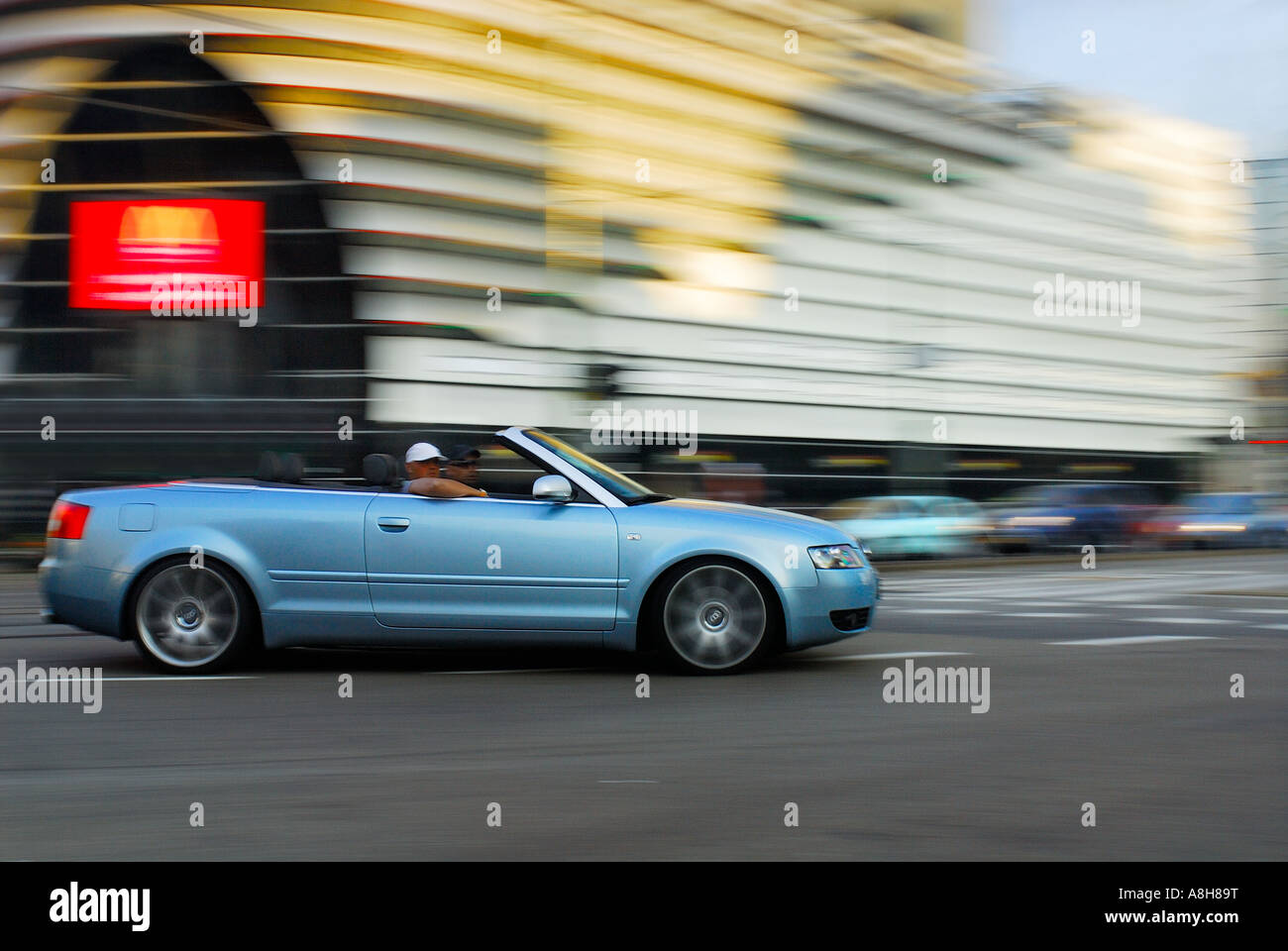 highspeed drving car Scheveningen Audi Stock Photo - Alamy