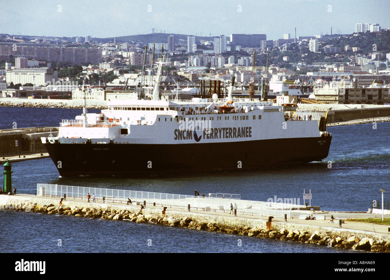 A large ferry in Marseille harbour Stock Photo - Alamy