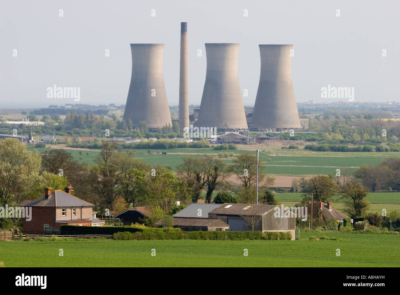 The abandoned Richborough Power Station set in rural countryside near ...