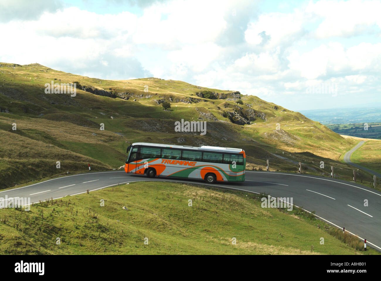Brecon Beacons National Park typical unfenced road tourists holiday ...