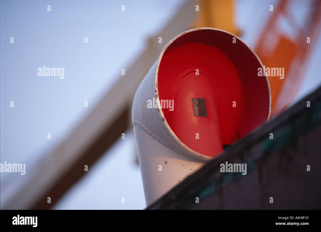 Red Vent in Boatyard Stock Photo - Alamy