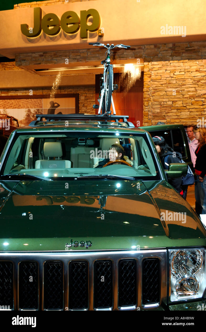 Amsterdam RAI Convention Centre 2007 Auto show Jeep car with little boy ...