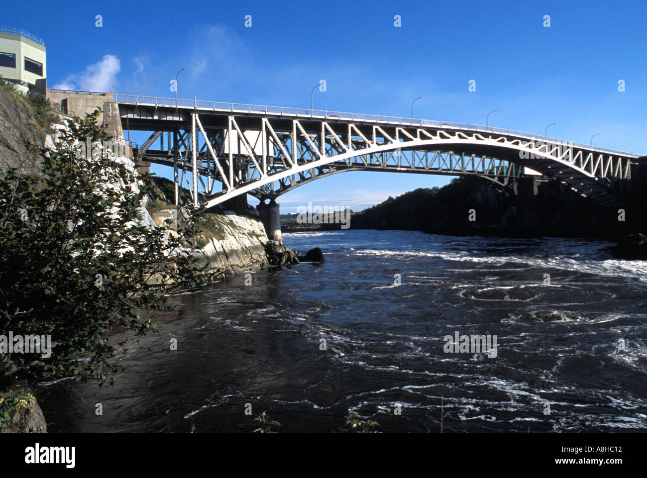 Steel arch bridge over the Saint John River Saint John New Brunswick at ...
