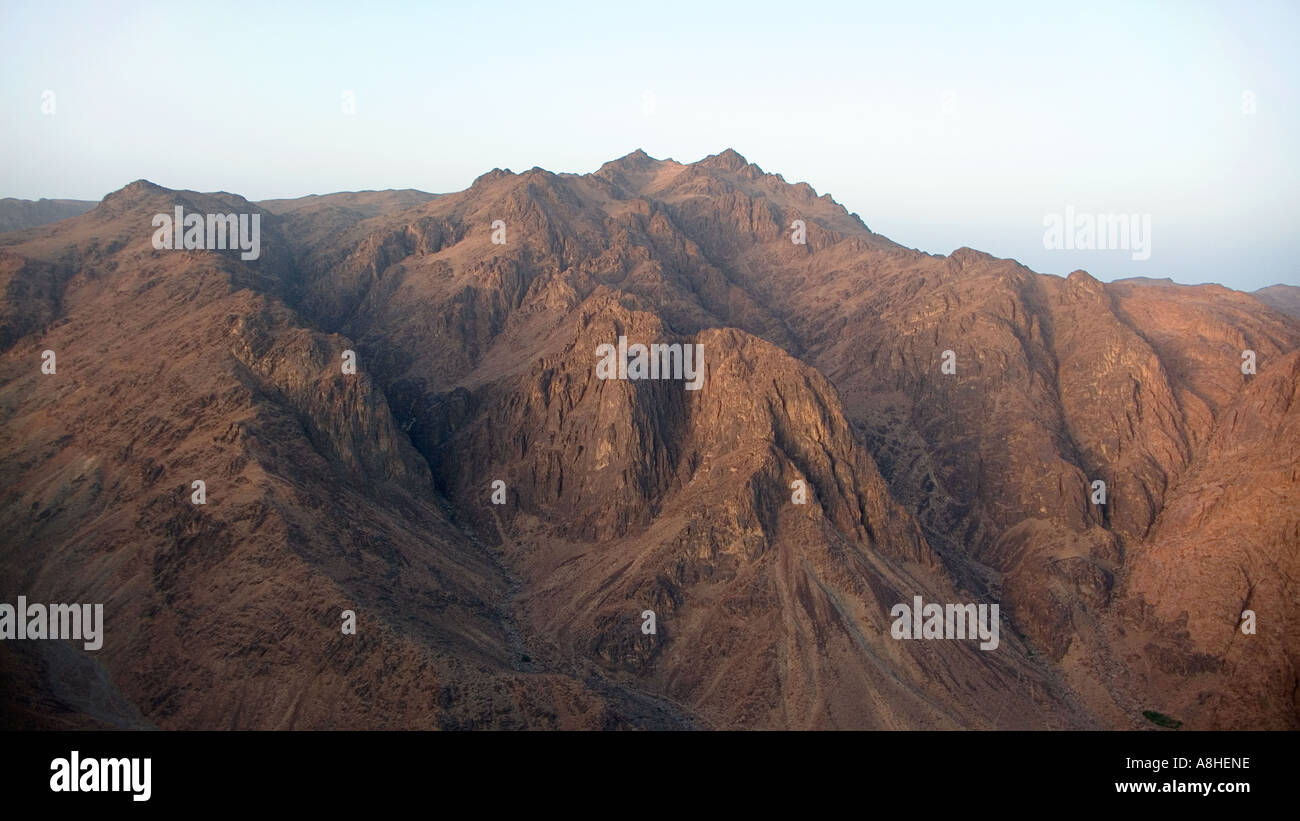 Mount St Catherine viewed from the summit of Mount Sinai at sunrise ...