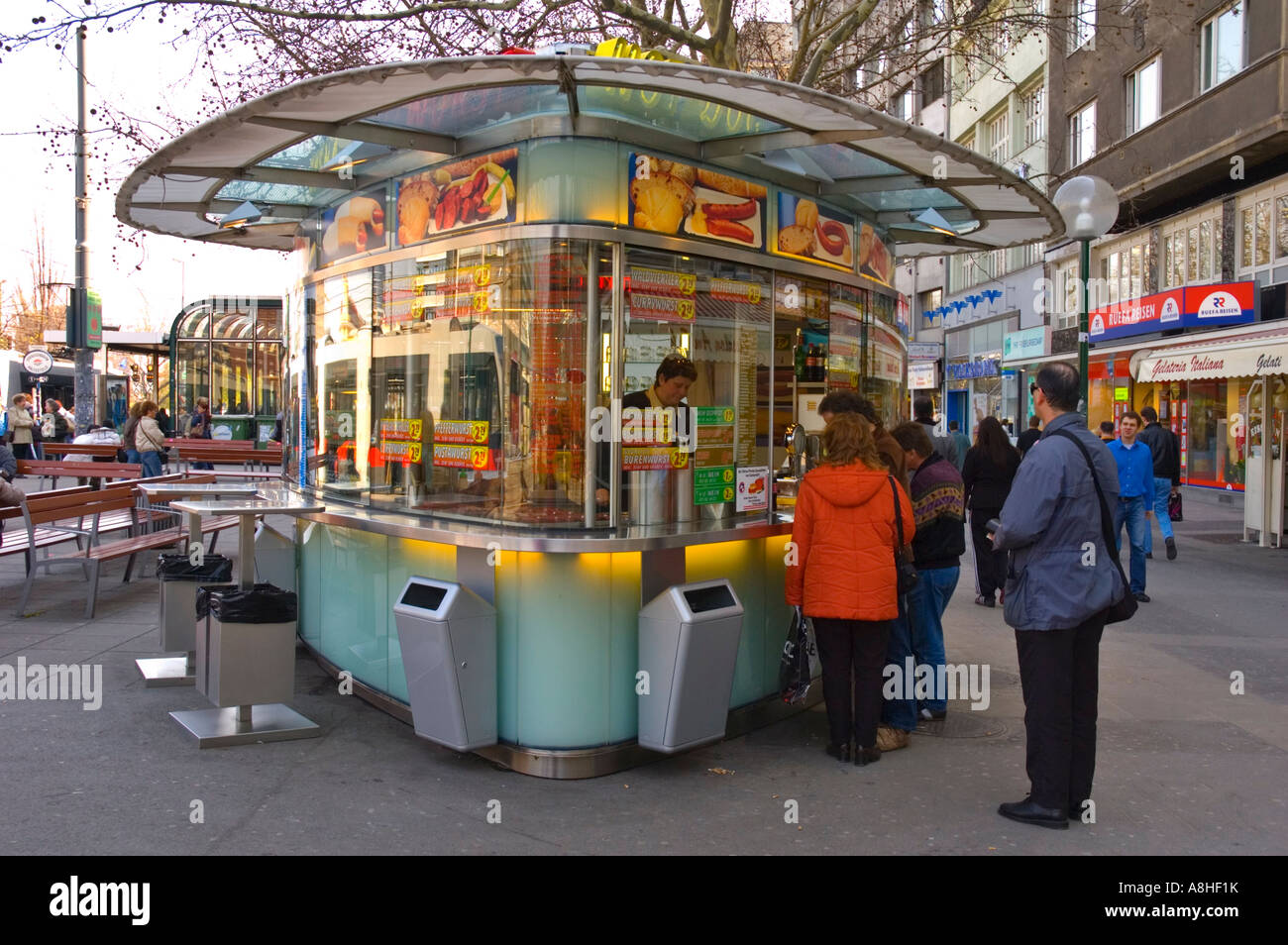 Fast food stand at Schwedenplatz central Vienna Austria EU Stock Photo ...