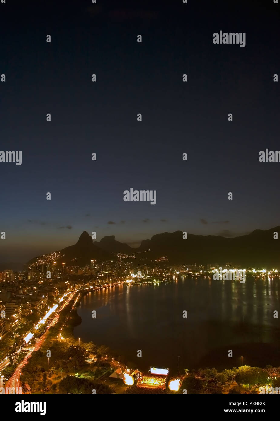 Night view of Lagoa in Rio de Janeiro. Brazil Stock Photo - Alamy