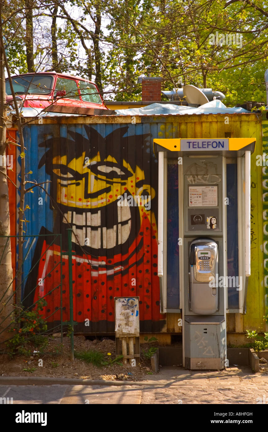 Telephone box in Neustadt quarter of Dresden Germany EU Stock Photo - Alamy