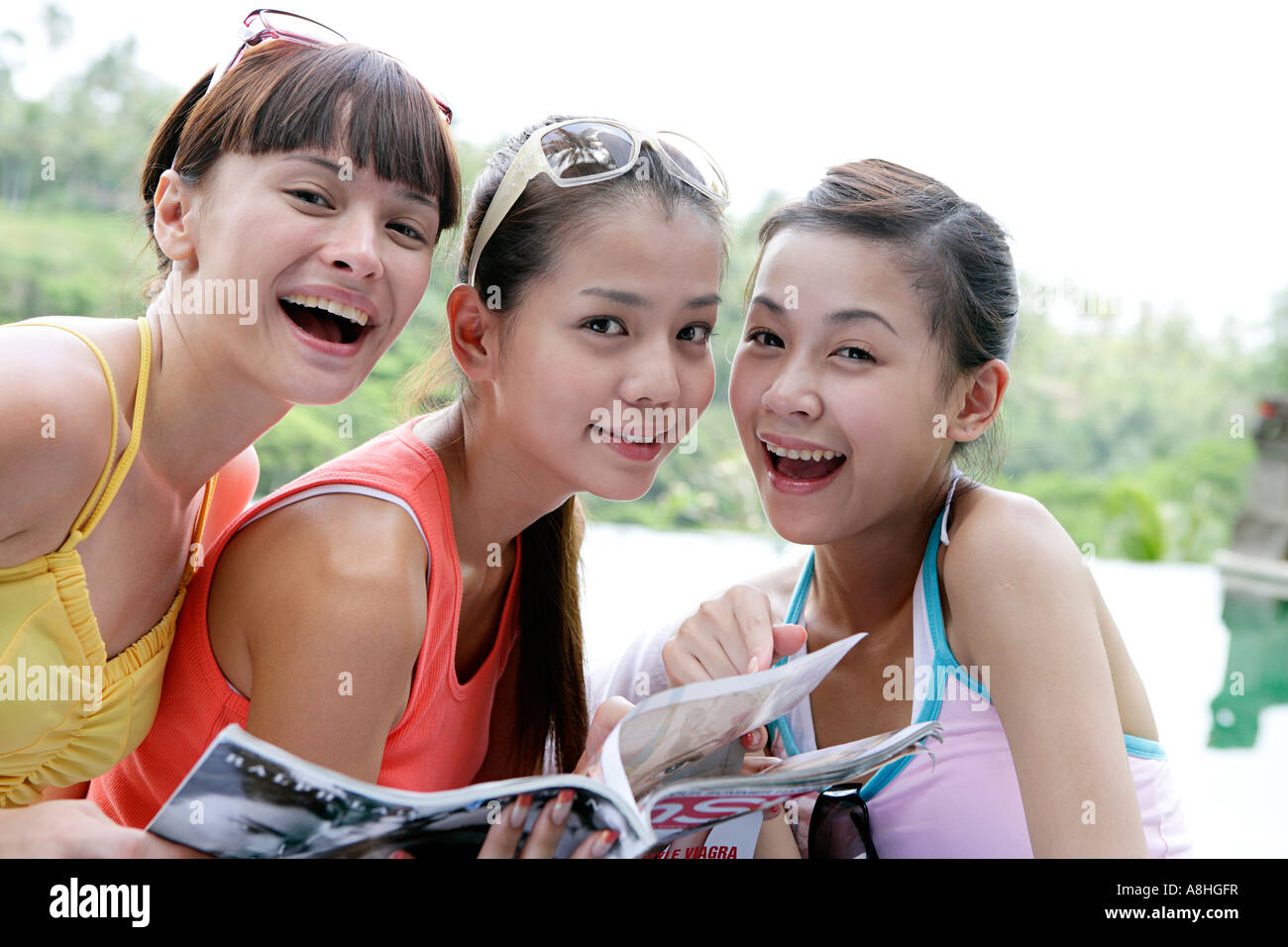 Portrait of young women smiling Stock Photo - Alamy