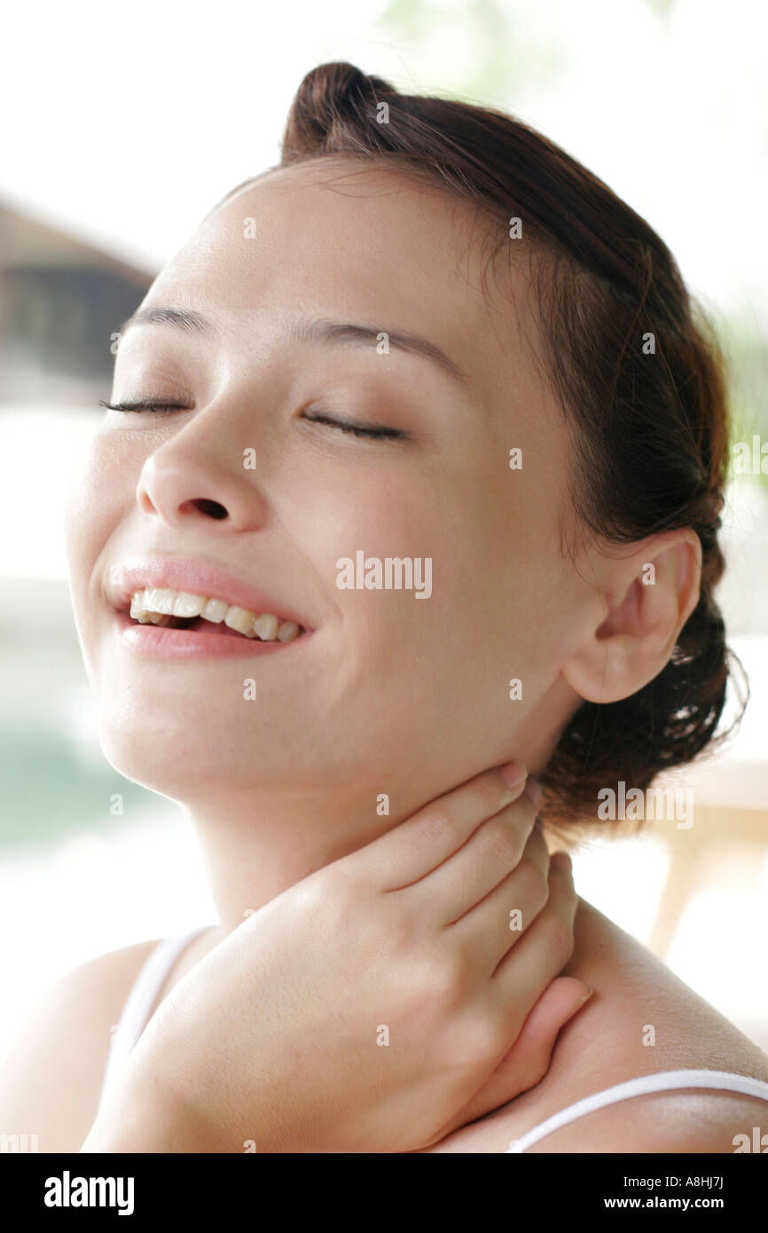 Photo pretty woman closed hi-res stock photography and images - Alamy