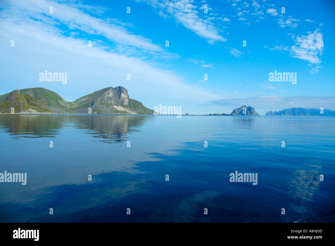 Wide open sky and islands Vaeroya Lofoten Norway Stock Photo - Alamy