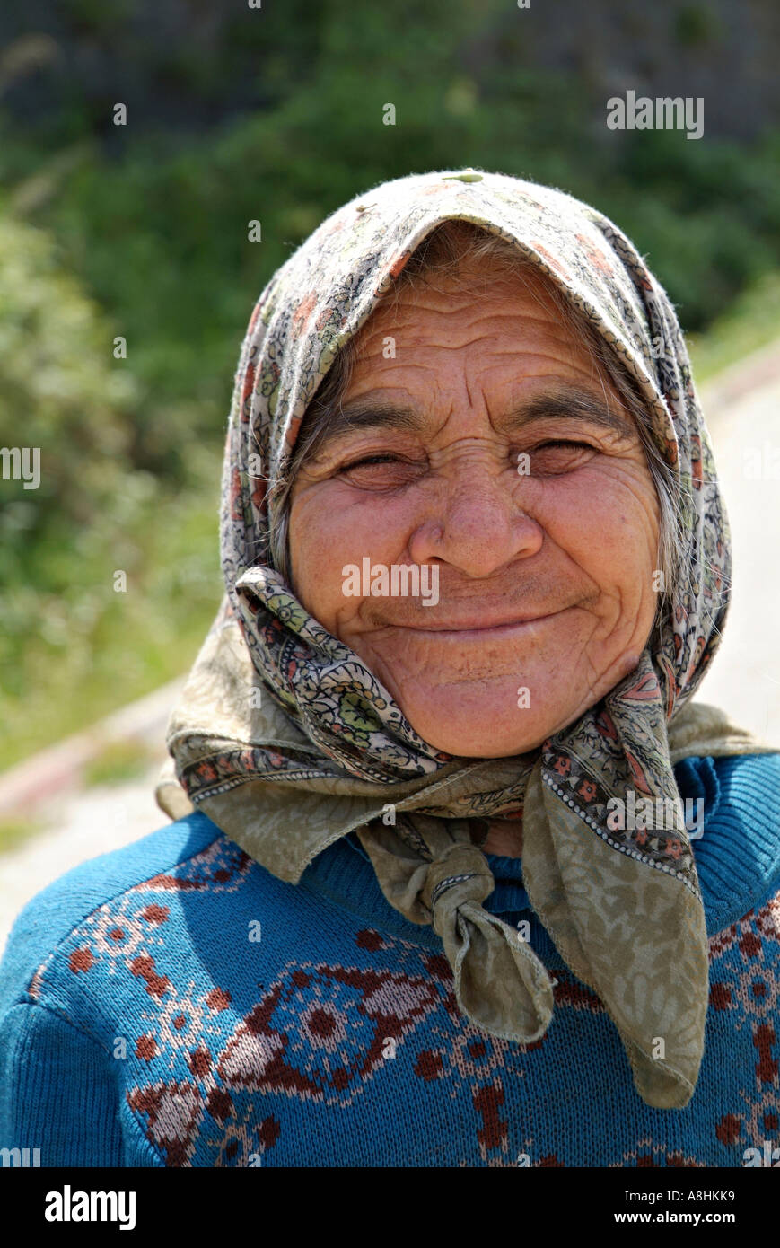 Turkish villager sitting in a rural village near Antalya Turkey Stock ...