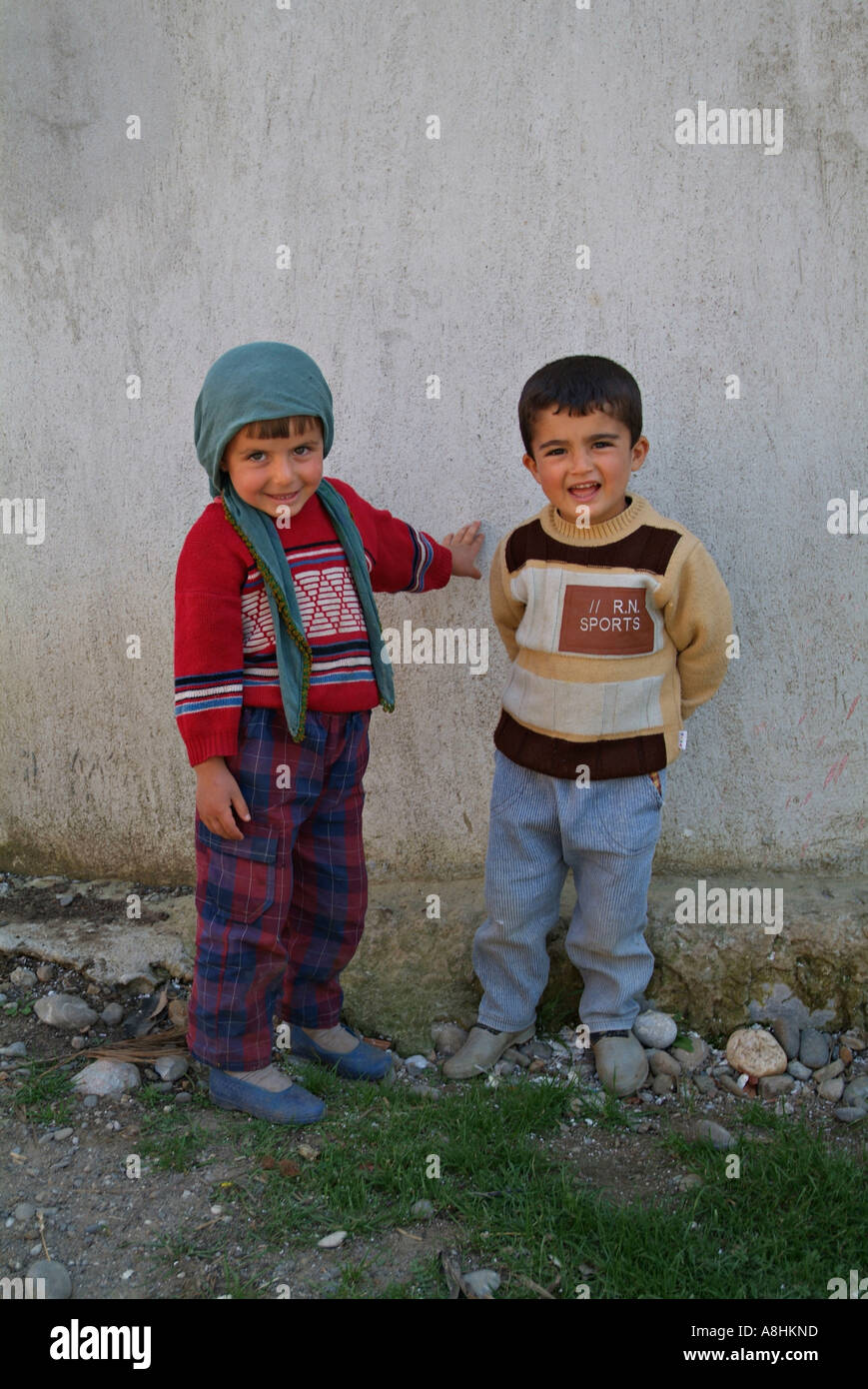 Turkish children photographed outside their rural home Village near ...