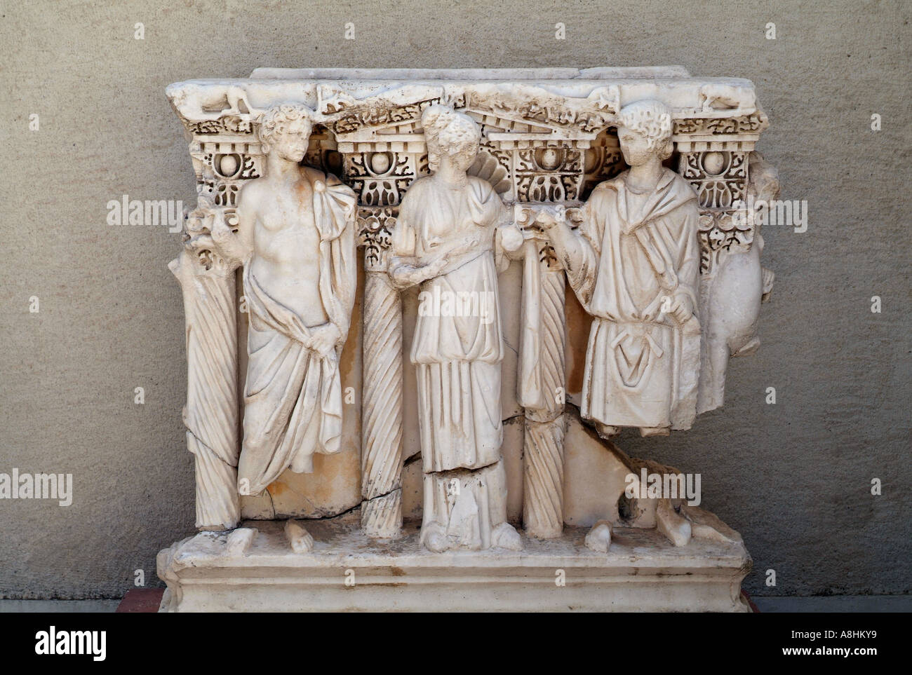 Roman carving on display Antalya Regional Museum Antalya Turkey ...