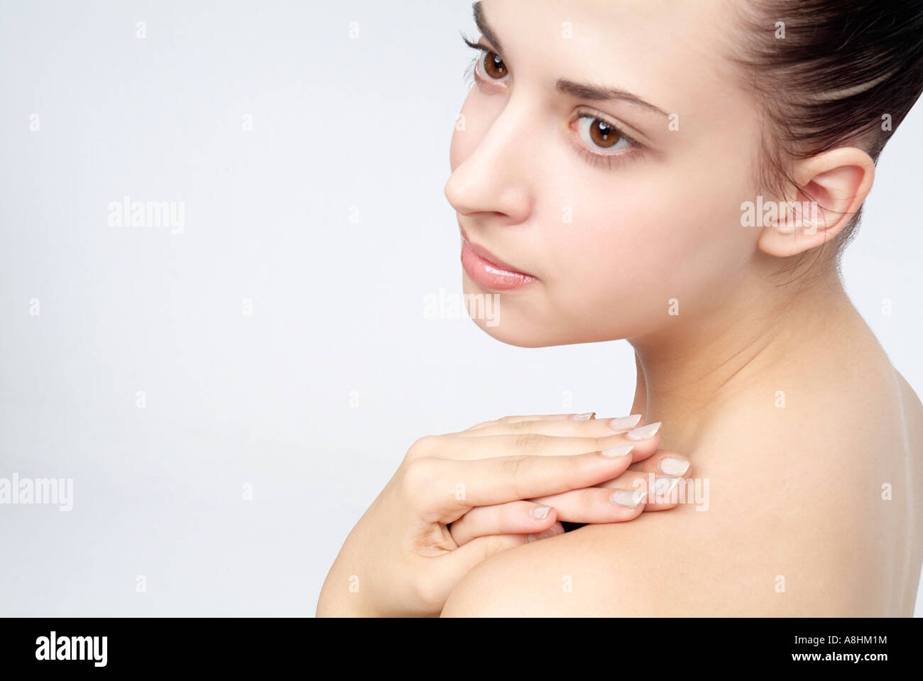 Side view of a woman Stock Photo - Alamy