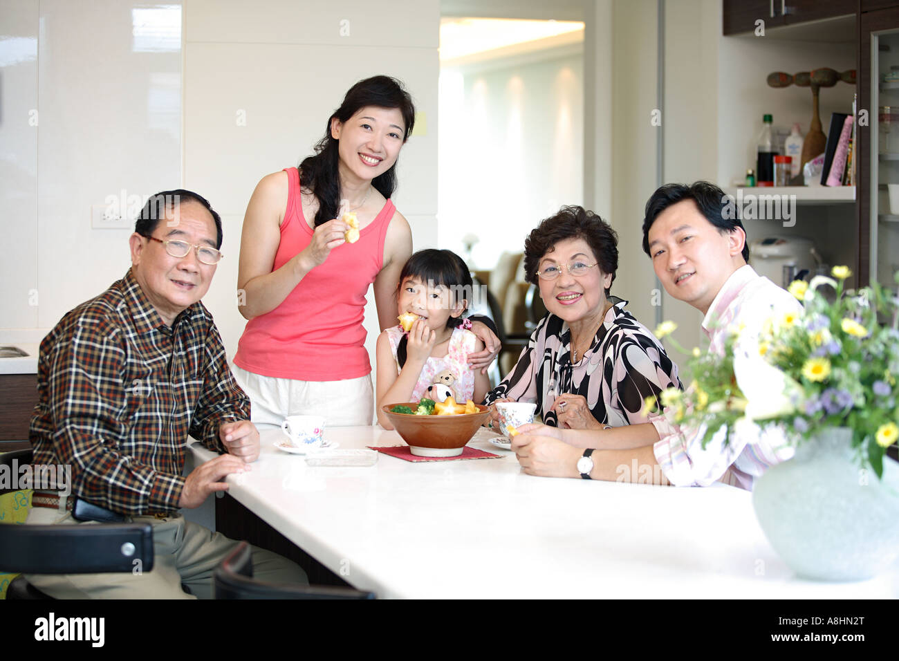 Front view of a family Stock Photo - Alamy