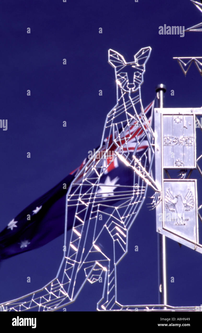 Part of Australia s national emblem kangaroo on top of Parliament House ...