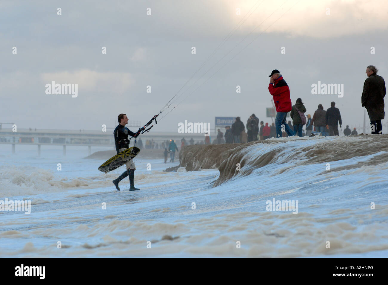 Kite boy at Scheveningen beach Stock Photo - Alamy