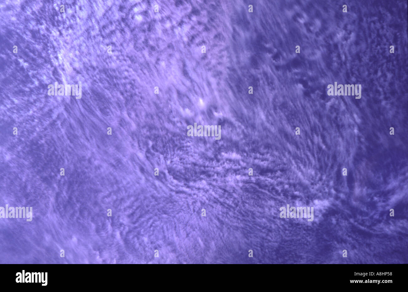 Abstract detail of high altitude cirrus cloud formation with coloured ...