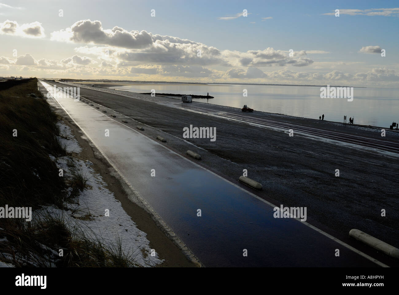 Bicycle path at Brouwersdam Zeeland Holland Stock Photo - Alamy
