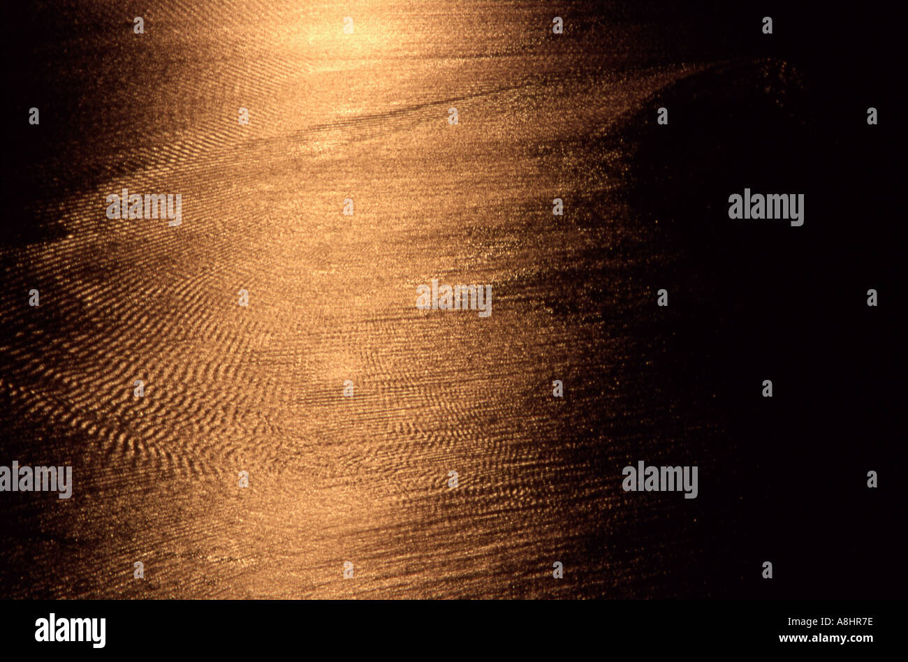 Abstract detail lake at sunset with patterns from the wake of a boat ...