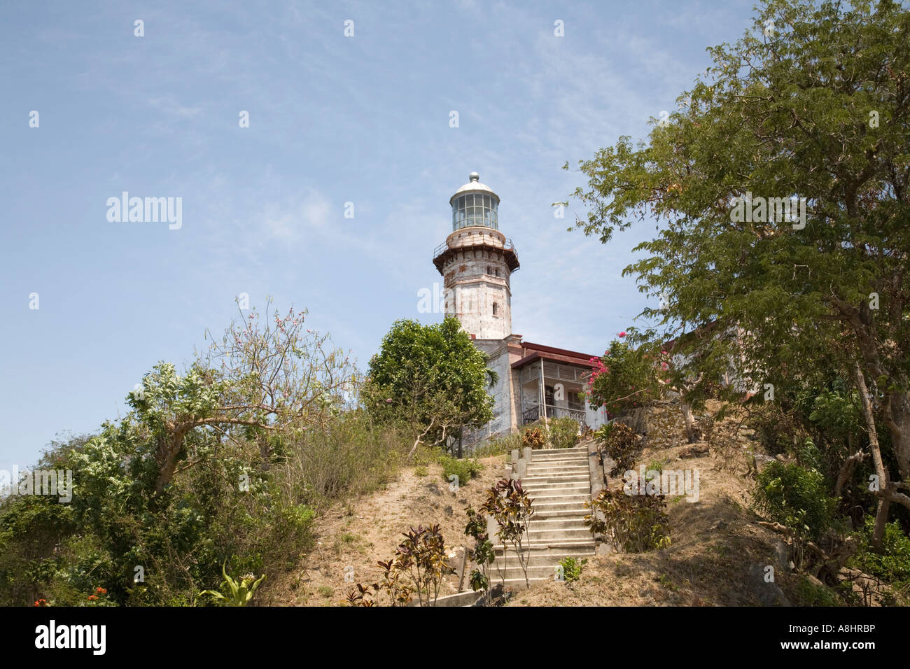 Cape Bojeador Lighthouse, Burgos, Ilocos Norte, Philippines Stock Photo ...