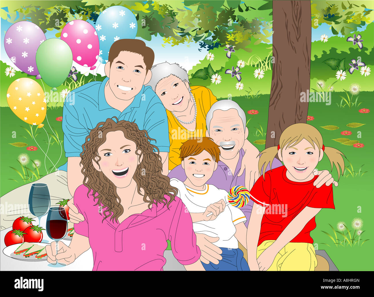 Portrait of a family having party together Stock Photo - Alamy
