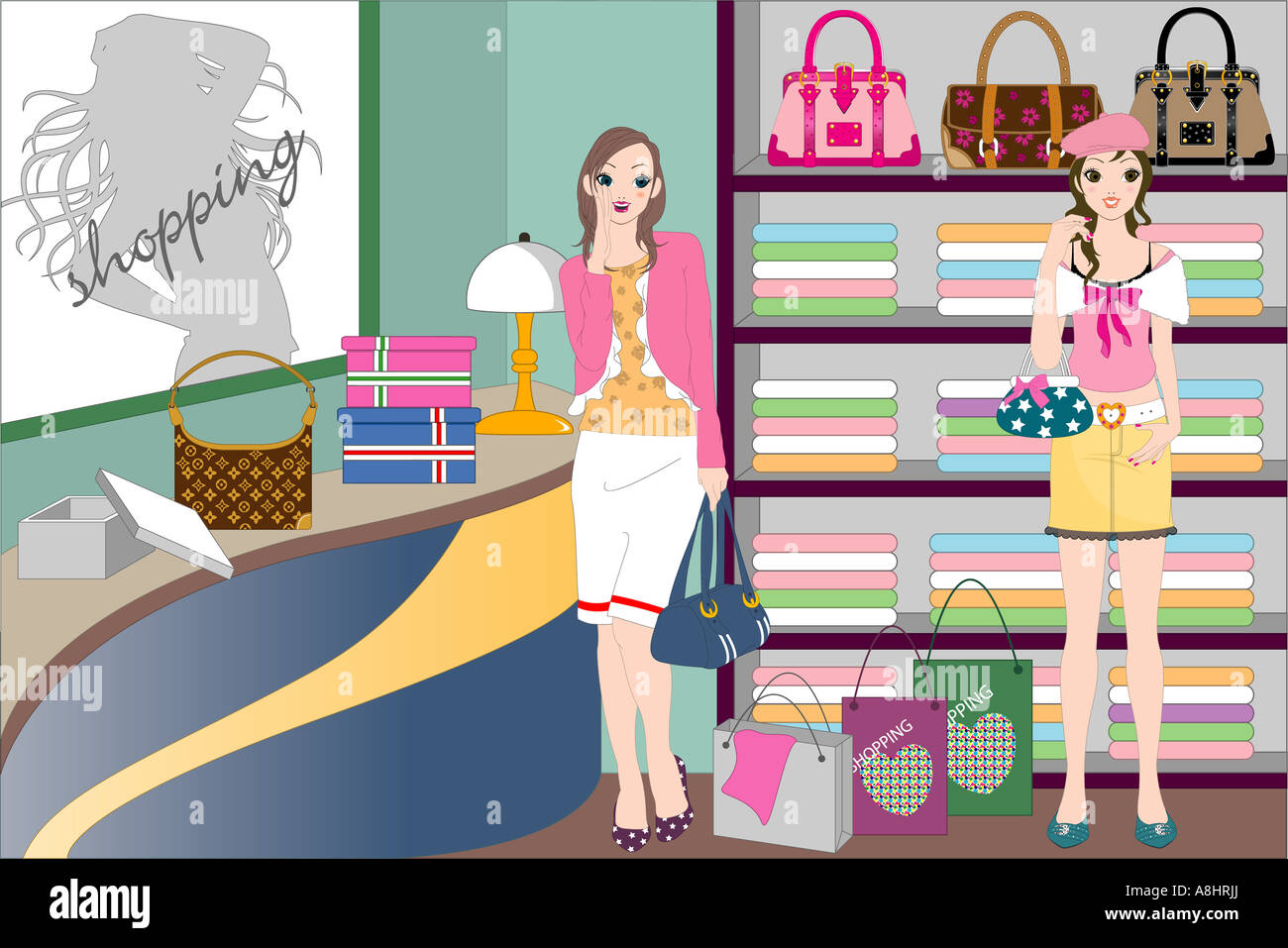 Women in a retail store Stock Photo - Alamy