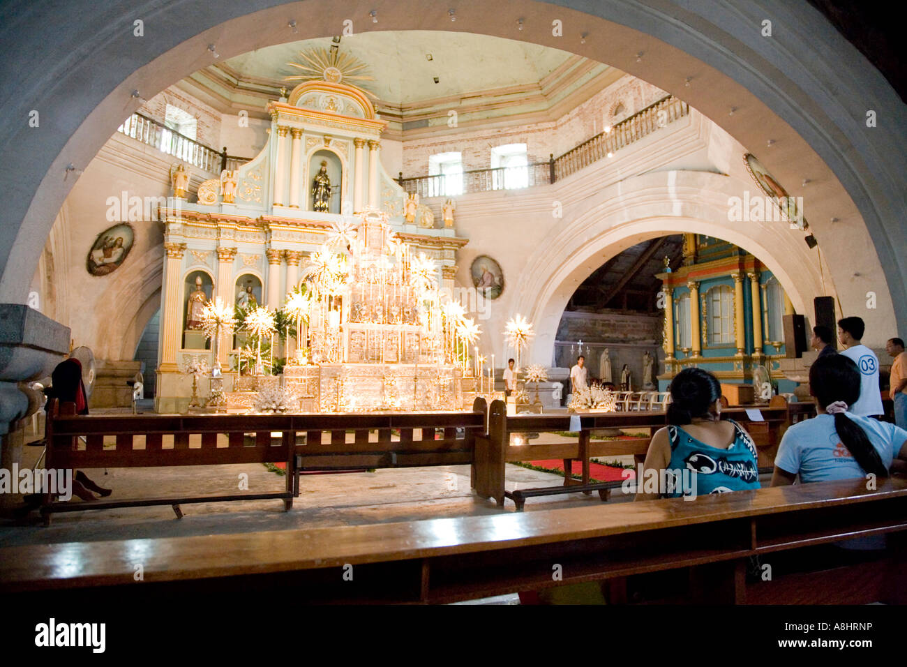 San Guillermo Parish Church, Bacolor Pampanga, Philippines Stock Photo ...