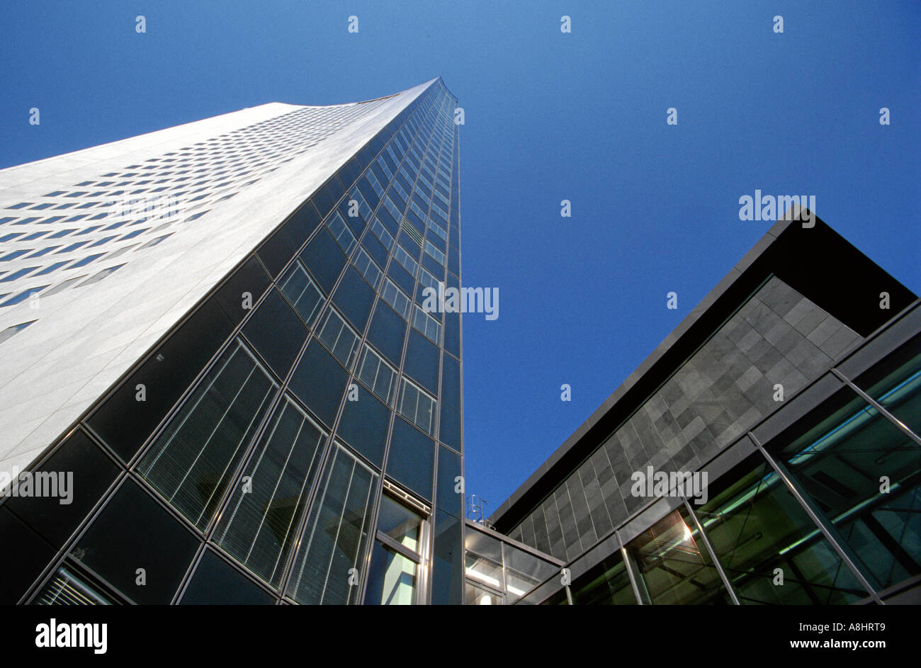 The skyscraper of the mdr, Central German broadcast in Leipzig Stock ...