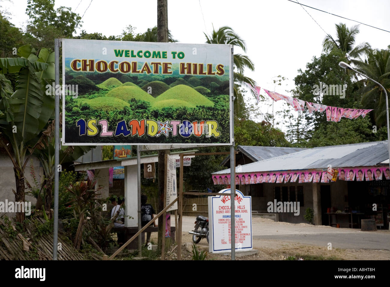 Welcome to Chocolate Hills Sign, Chocolate Hills, Bohol, Philippines ...
