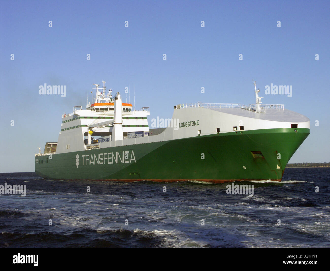 The ferry ship "Transfennica" at the Travemuende, Germany Stock Photo ...