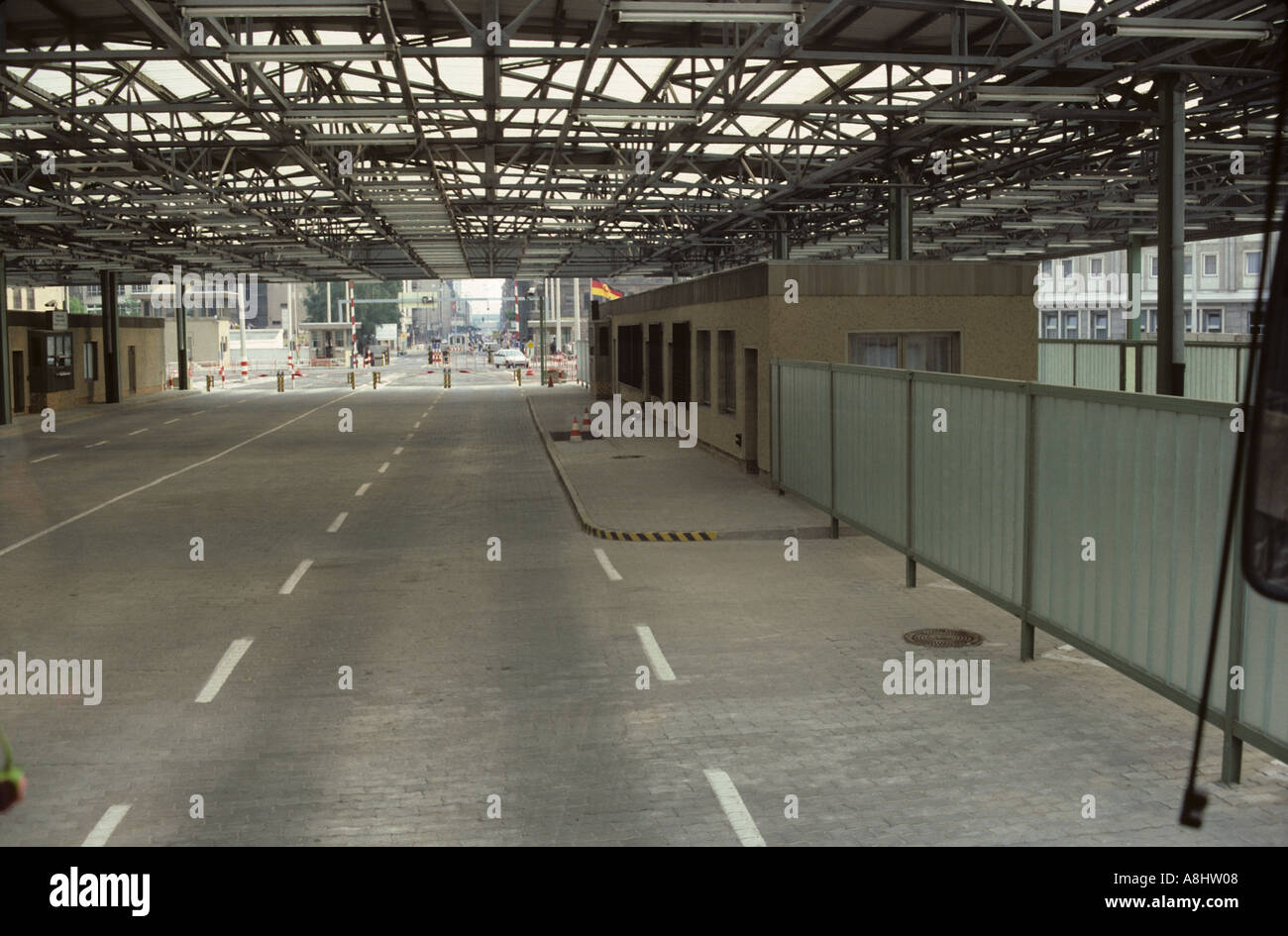 East German side of Checkpoint Charlie, Berlin, 1986, with small ...