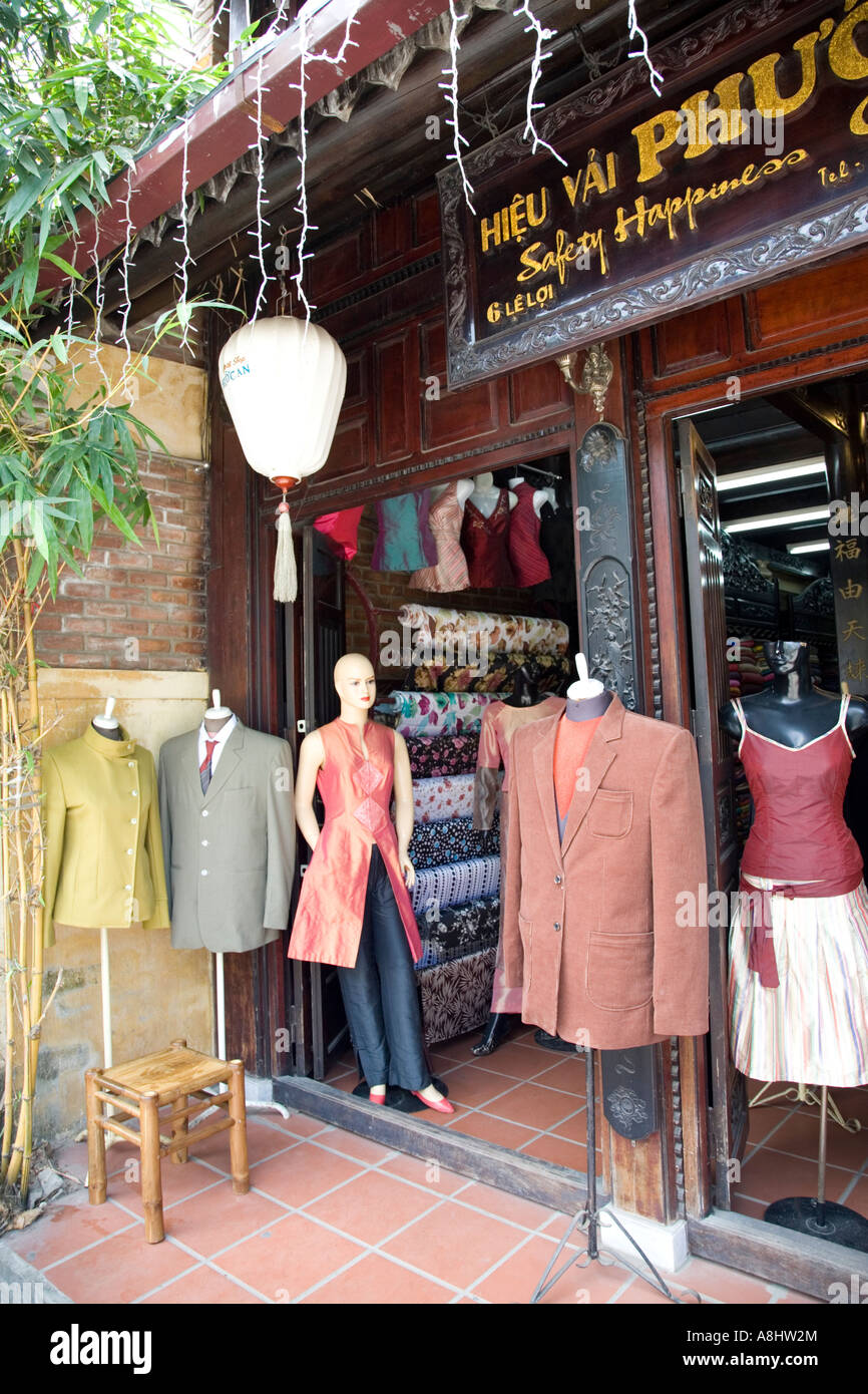 Tailored Clothes on display, Tailor Shop, Hoi An, Vietnam Stock Photo ...