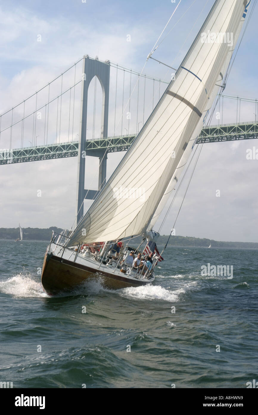 12 Meter Yacht Yacht Cruising Newport RI USA Stock Photo - Alamy