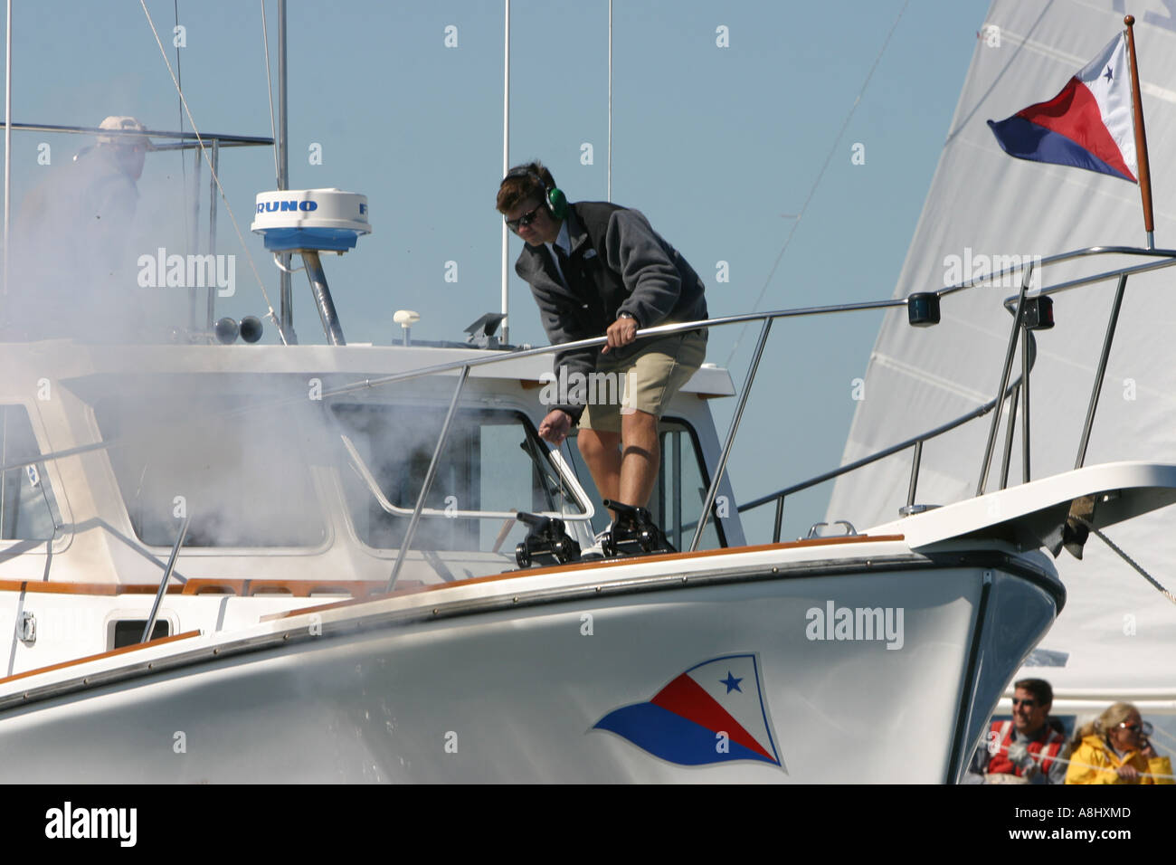 Starting Gun Yacht Racing in the USA Stock Photo - Alamy