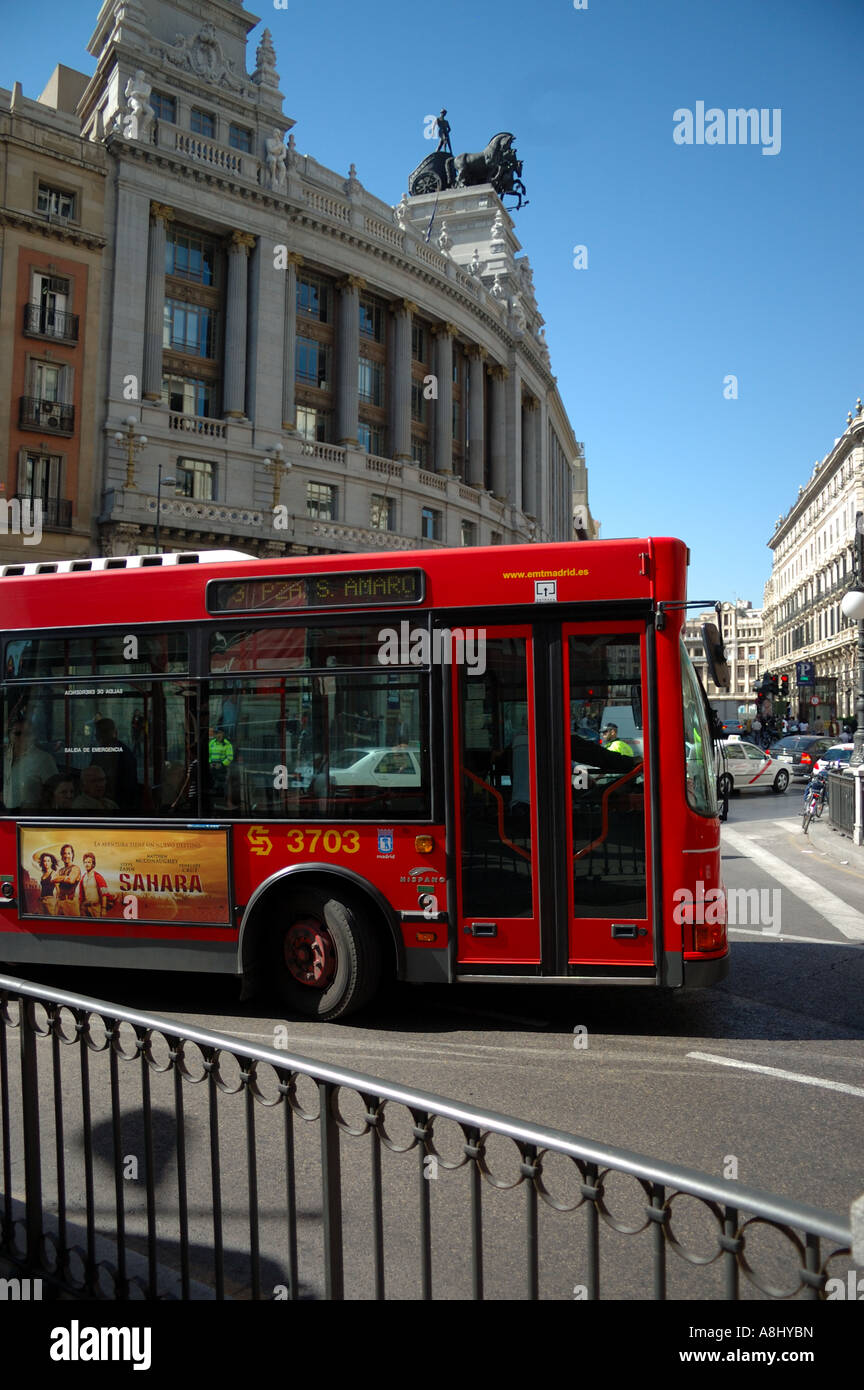 Capital city Madrid of Spain Bus Stock Photo - Alamy