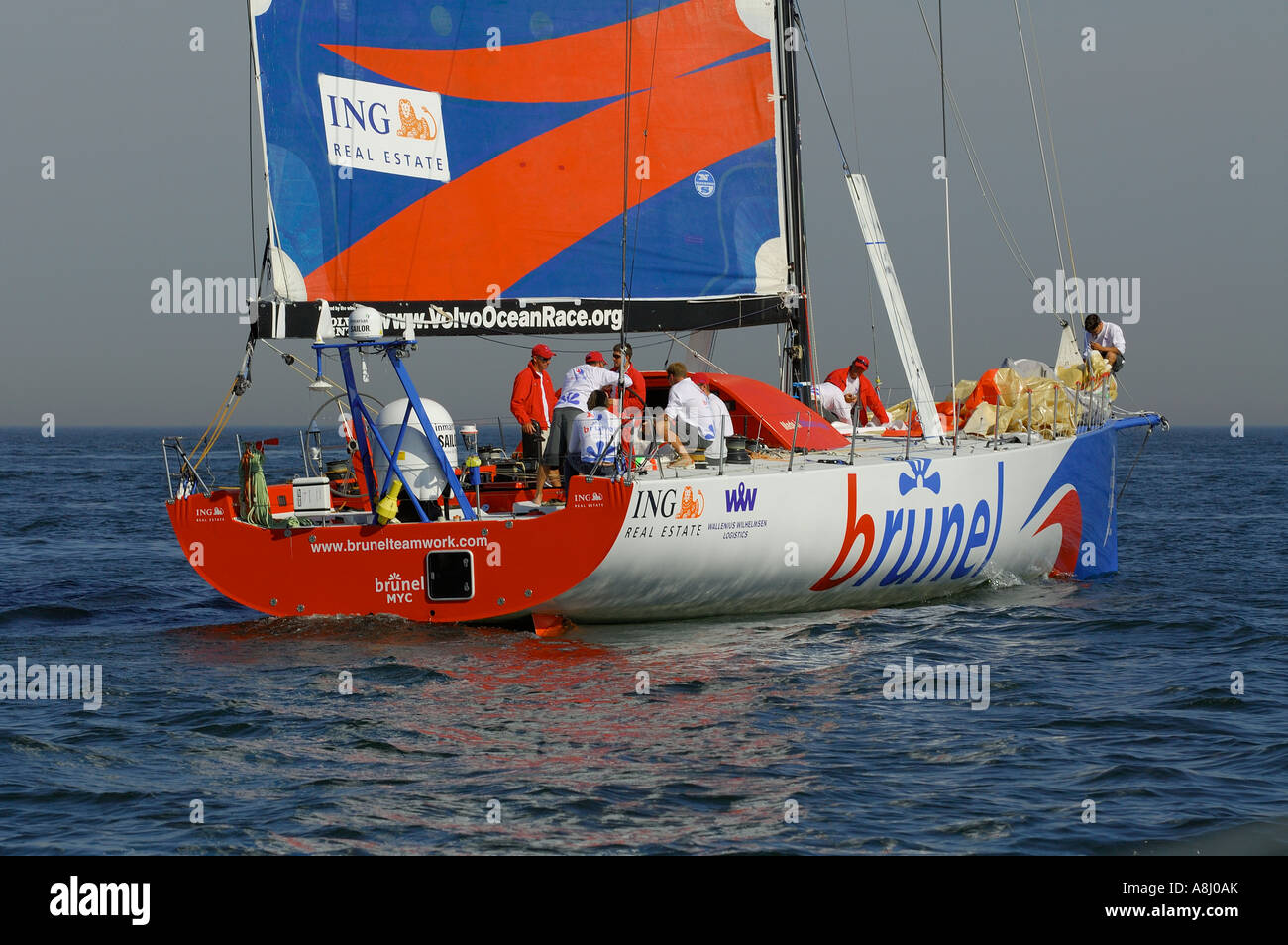 Volvo Ocean Race 2006 Life on the Extreme Brunel racing team close shot ...