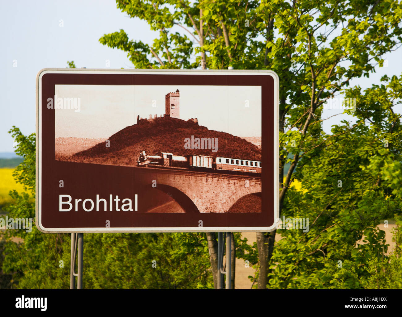 German autobahn tourist information sign for Brohltal Stock Photo - Alamy