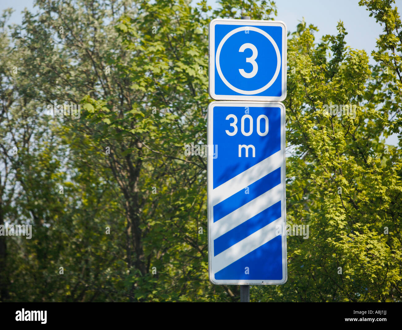 German autobahn exit sign markers countdown to junction Germany Europe ...
