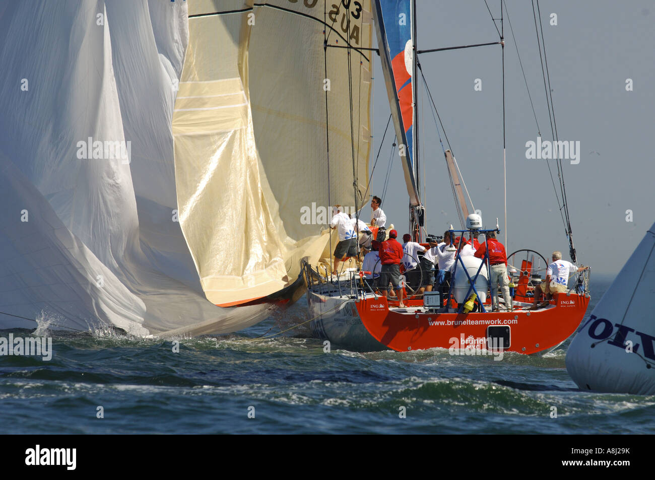 Volvo Ocean Race 2006 Life on the Extreme Brunel racing team close shot ...