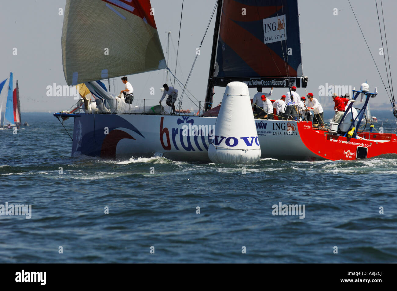 Volvo Ocean Race 2006 Life on the Extreme Brunel racing team close shot ...