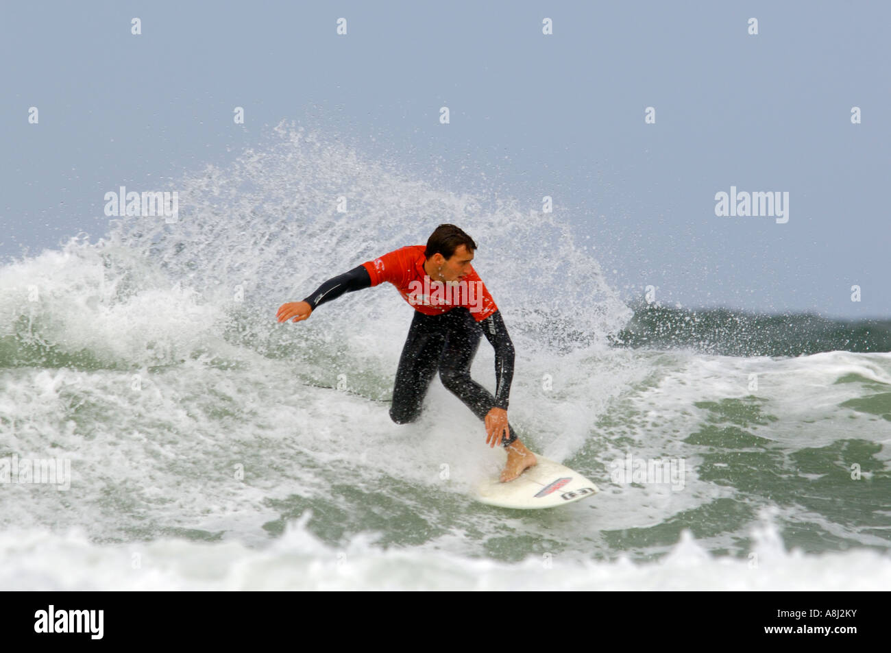 Wave surf contest Scheveningen beach 2006 O Neill rider on the wave or ...