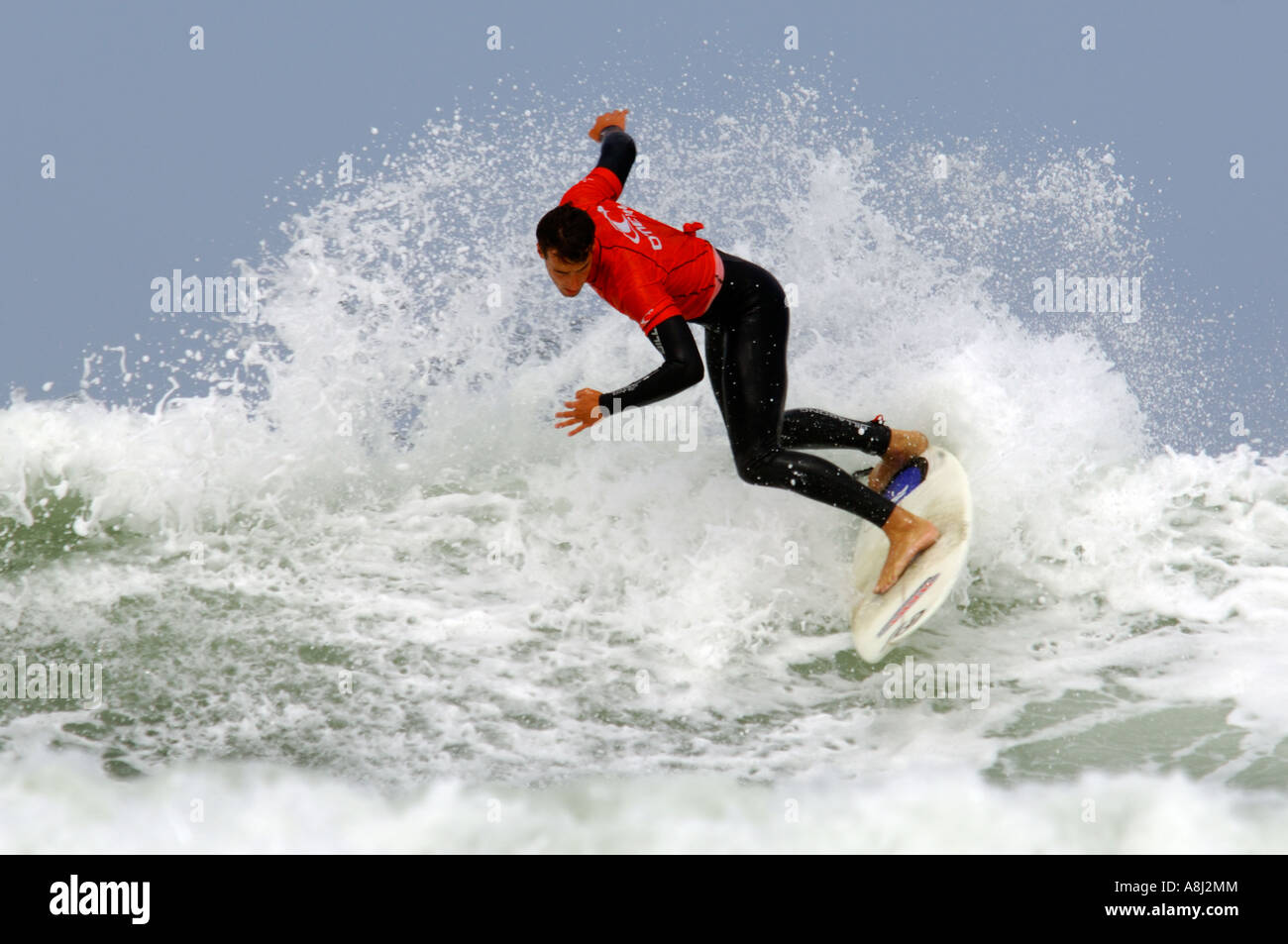 Wave surf contest Scheveningen beach 2006 O Neill rider on the wave or ...