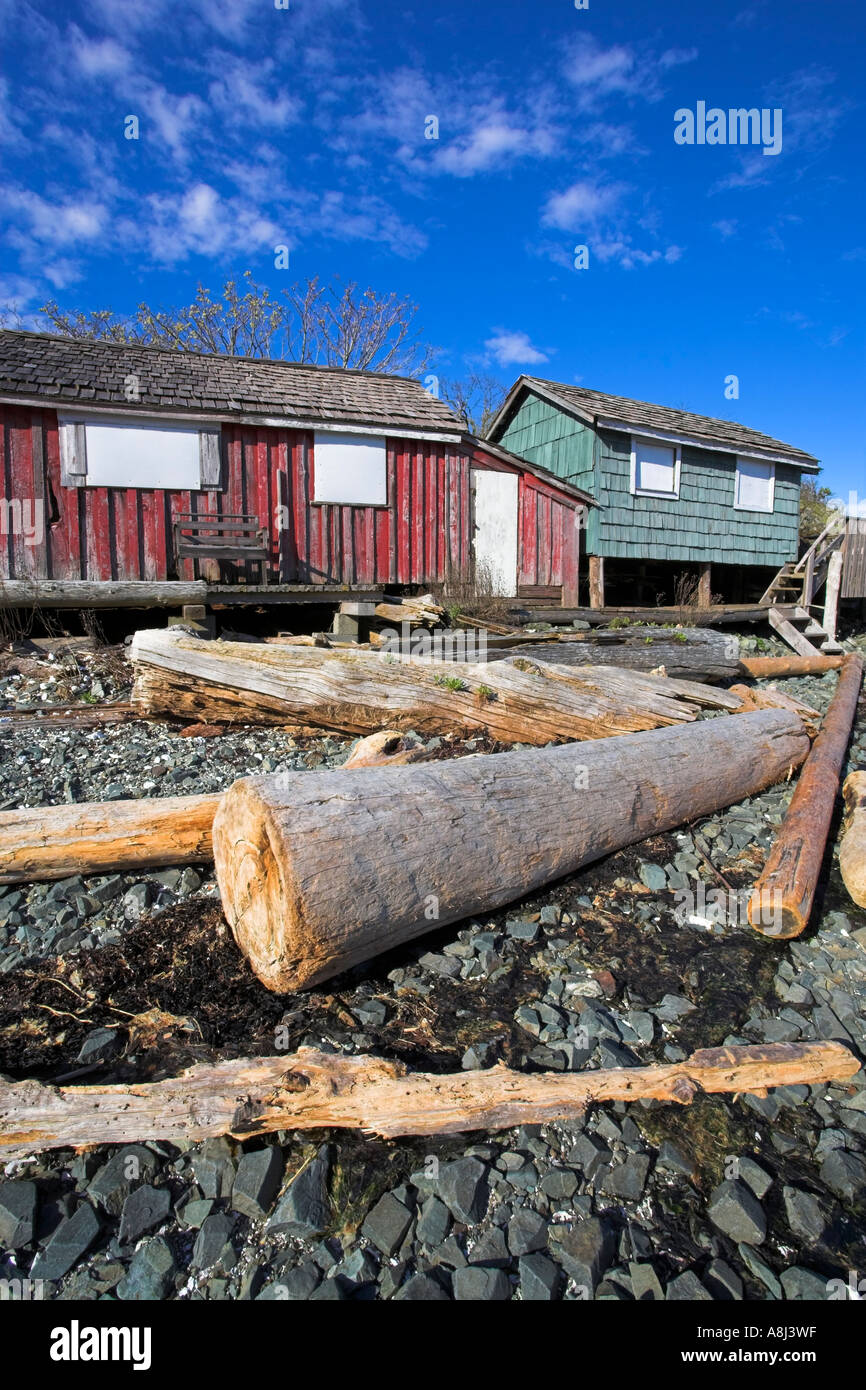 Fisherman built cottages on Shack Island Pipers Lagoon Park Nanaimo ...