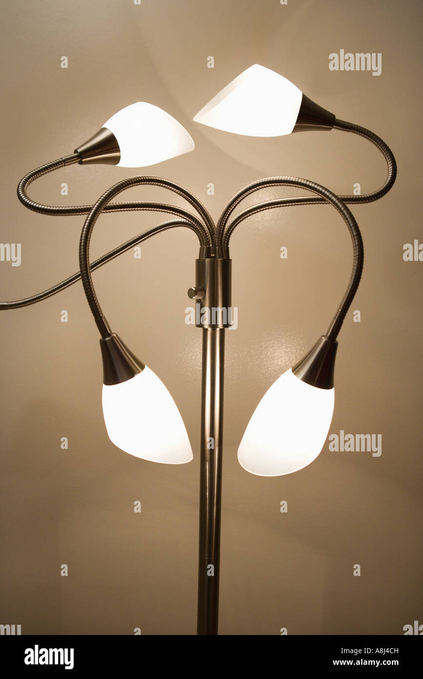 Contemporary lamp twisted in different directions Stock Photo - Alamy