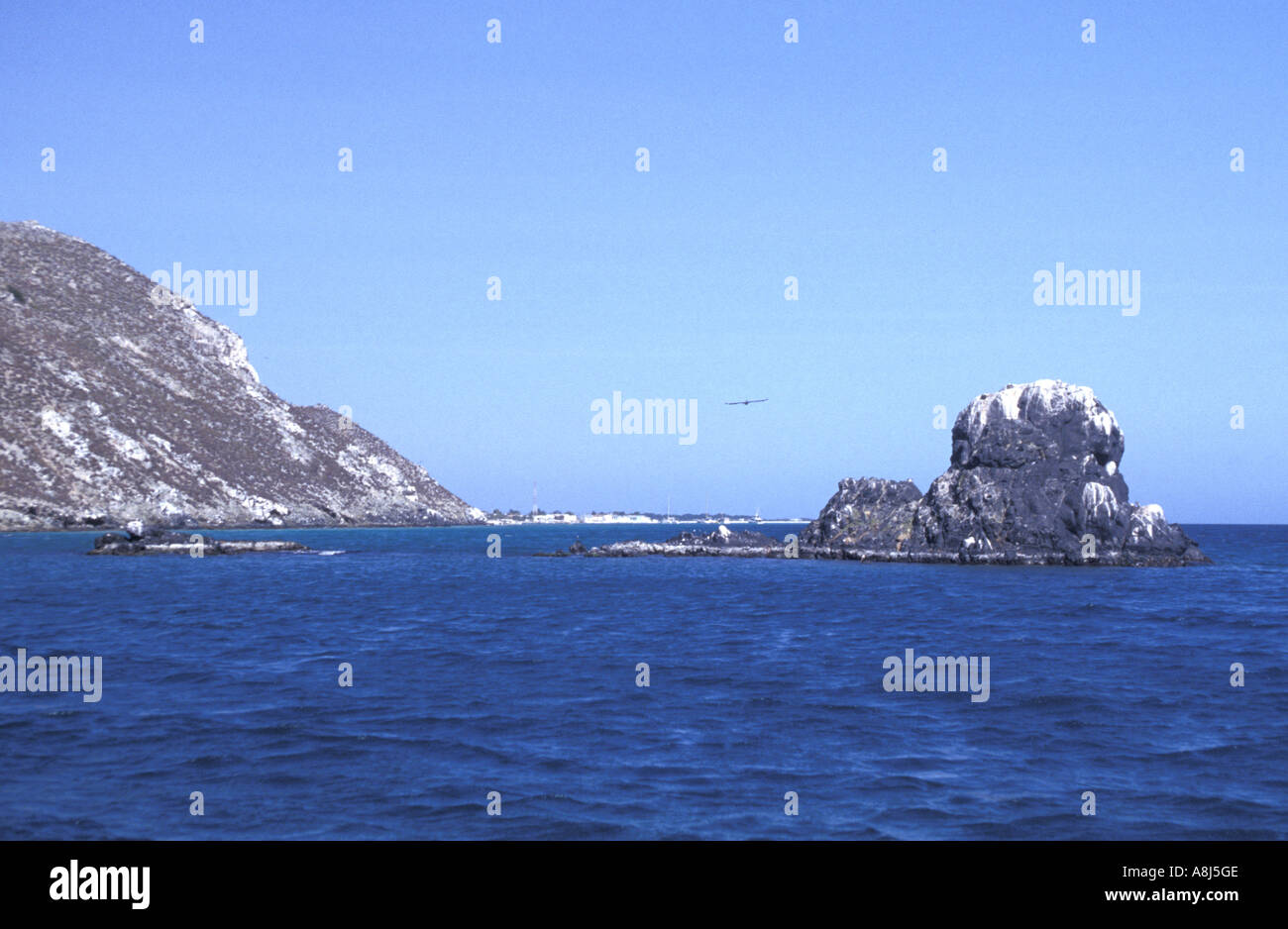Los Roques Archipelago Venezuela Gran Roque rocky shoreline seen from ...