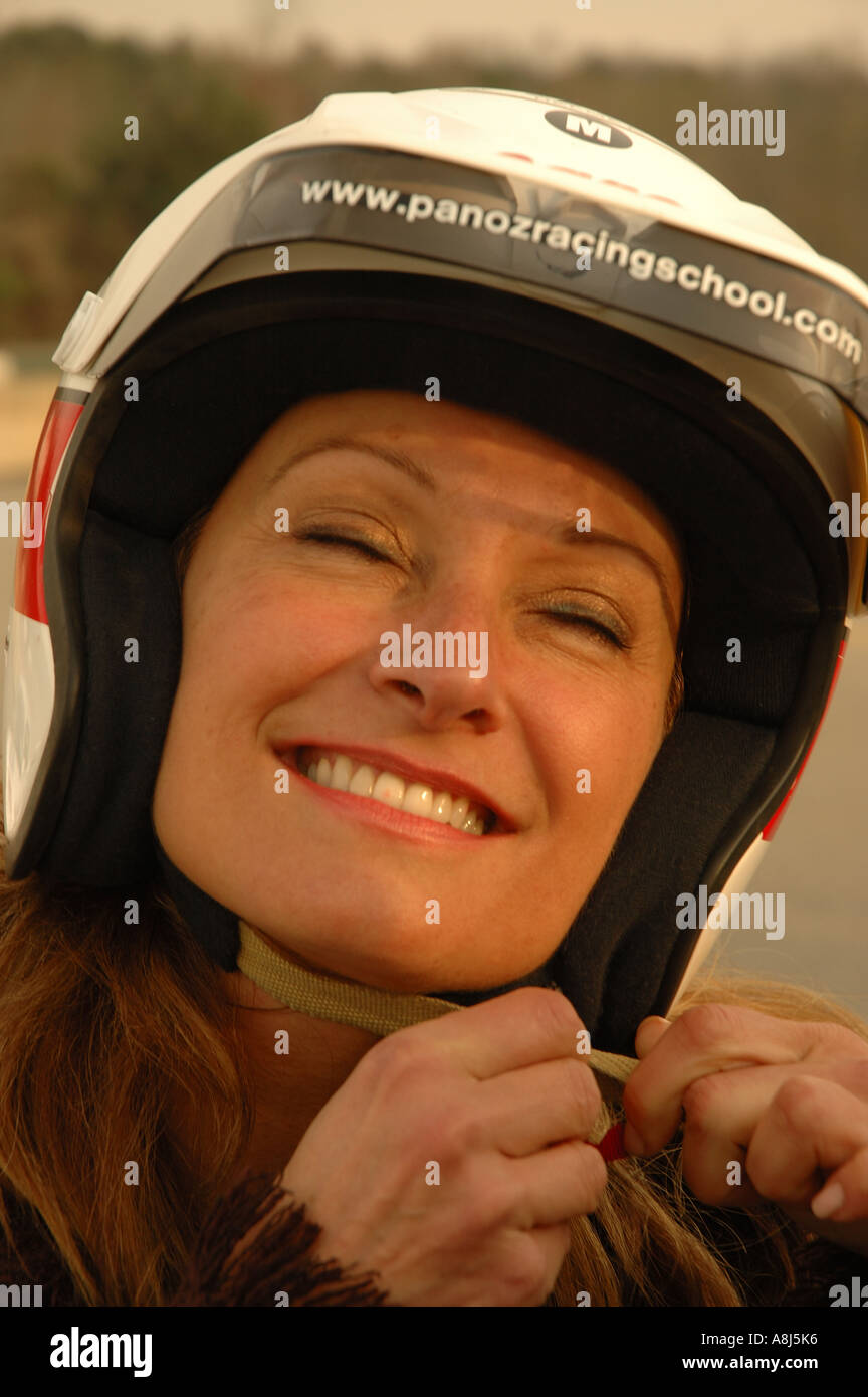 Race car driver woman Stock Photo - Alamy