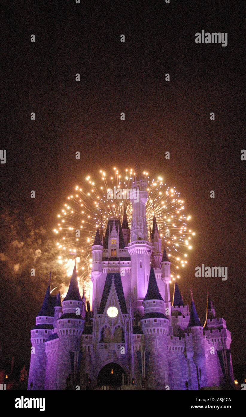 Walt Disney World fireworks at Cinderella s Castle Stock Photo - Alamy