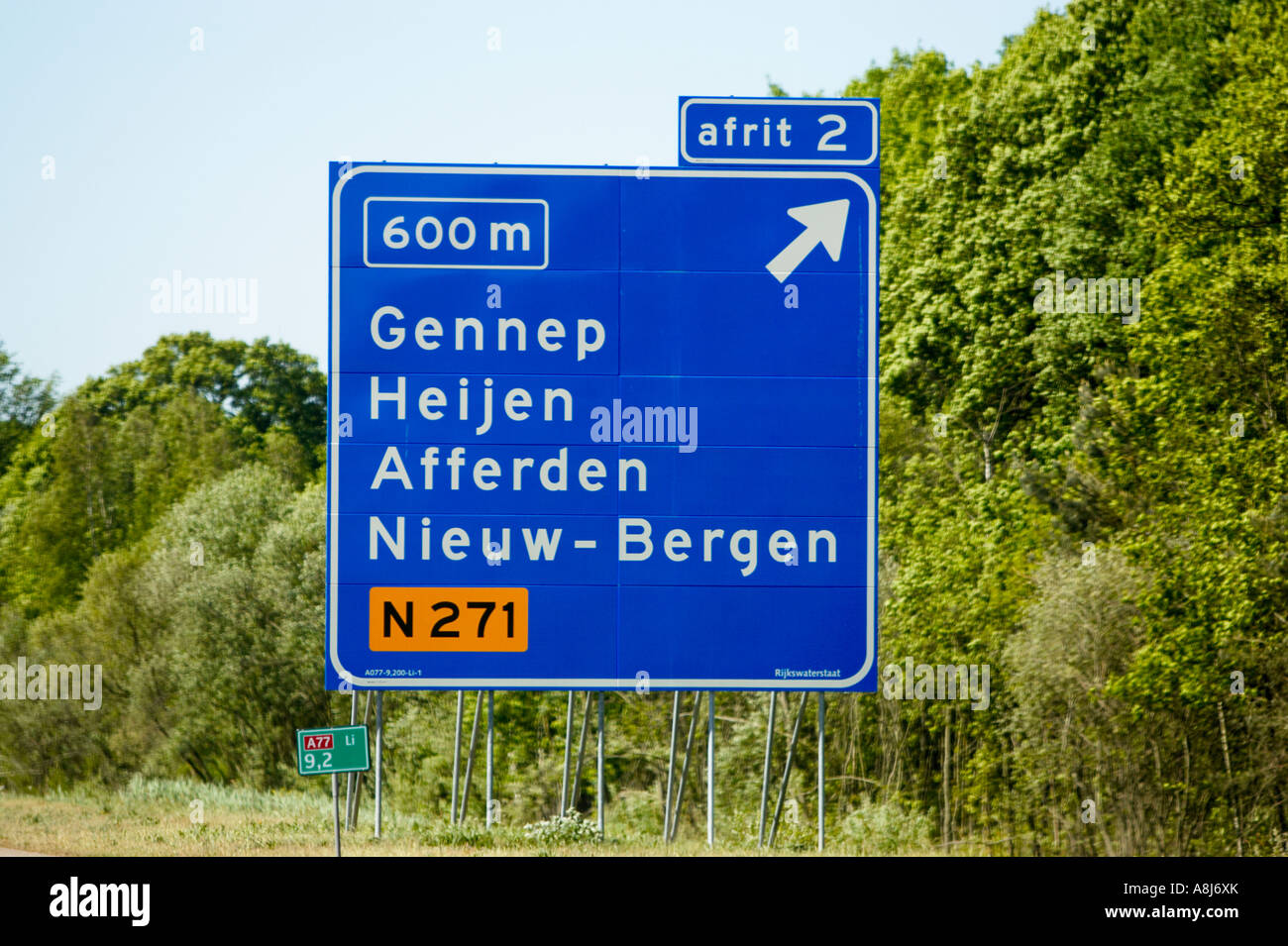 Dutch European motorway direction exit sign The Netherlands Europe ...